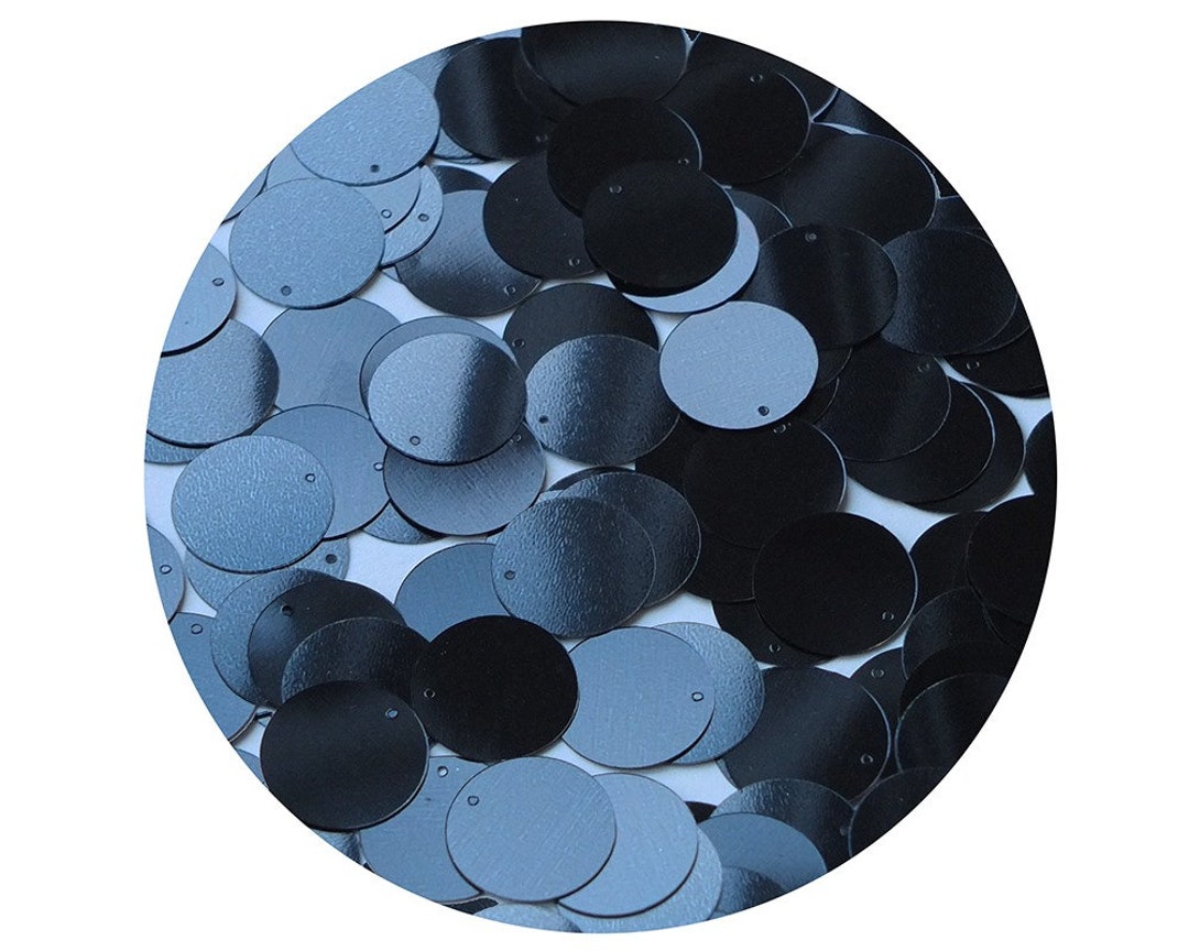 Round Flat Sequin 12mm Top Hole Midnight Blue Metallic. Couture ...