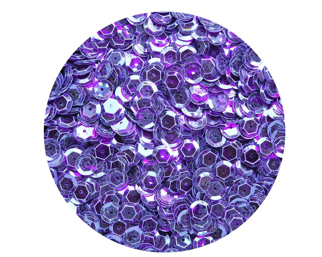 8mm Cup Sequins Deep Purple See-thru Transparent Loose Facet Paillettes ...