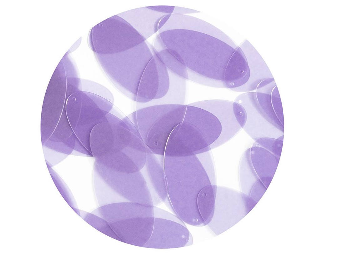 Oval Sequin 1.5" Lilac Light Purple Transparent Glossy and Matte Duo ...