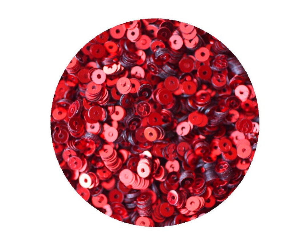 3mm Flat Round Sequins Red Metallic. Made in USA - Etsy