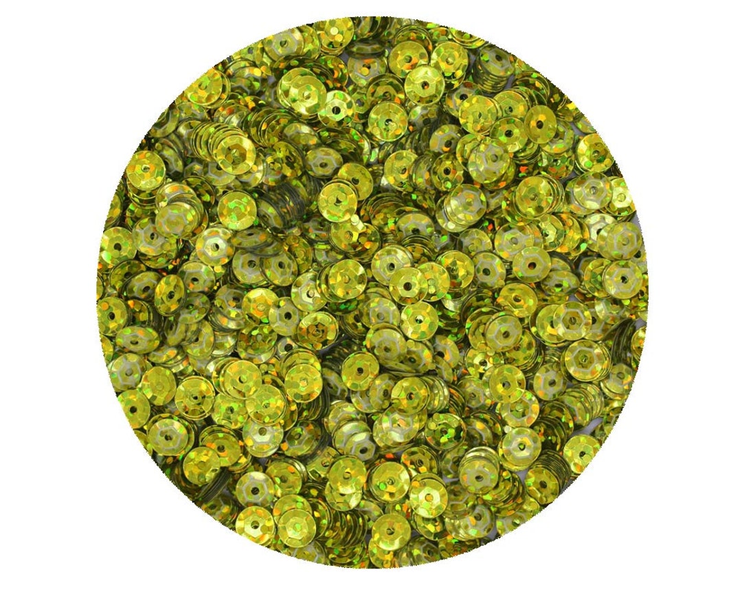 5mm Cup Sequins Yellow Metallic Hologram Reflective Rainbow - Etsy
