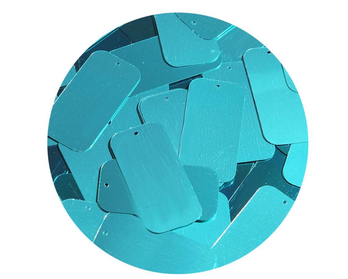 Teal Blue Green Sequin Metallic Rectangle 1.5 Inch Couture - Etsy