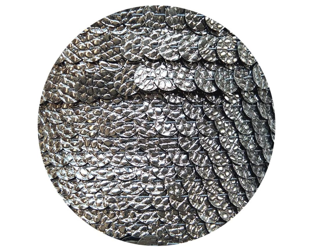Sequin Trim Premium Black Lizard Snakeskin Texture Effect - 8mm Flat ...