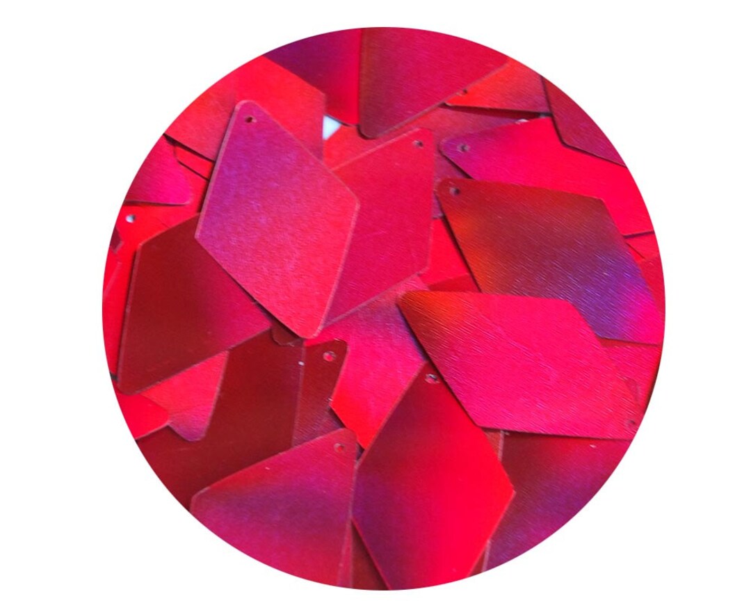 Red Lazersheen Reflective Metallic Long Diamond 1.75" Couture Sequin ...