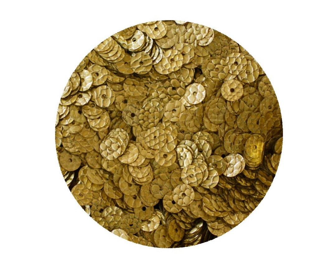 Sequins 6mm Flat Gold Snakeskin Texture Effect. Loose Paillettes. Made ...