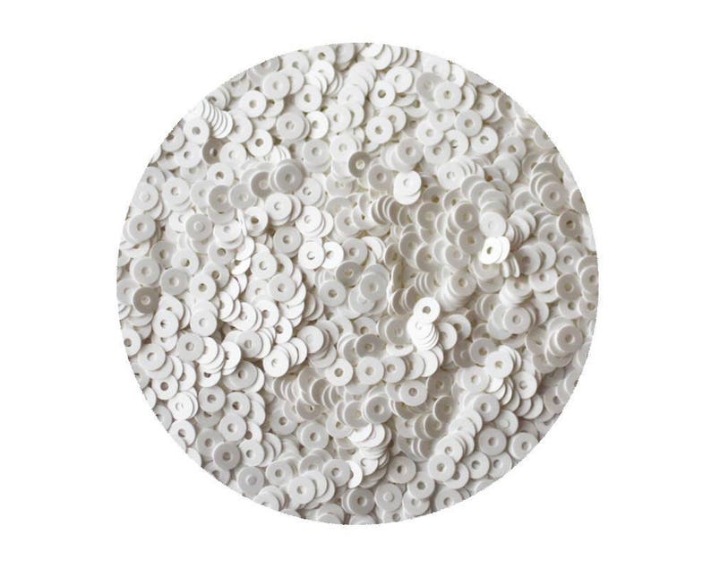3mm Flat Round Sequins Satin White. Made in USA - Etsy