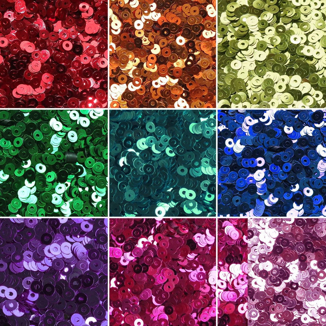 3mm Sequins Shiny Metallic Rainbow Colors Petite Paillettes Made in USA ...