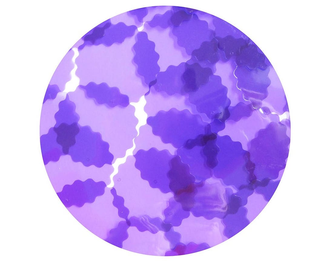 Round Ruffle Edge Vinyl Shape Top Hole 1.5 Inch Purple Go Go ...