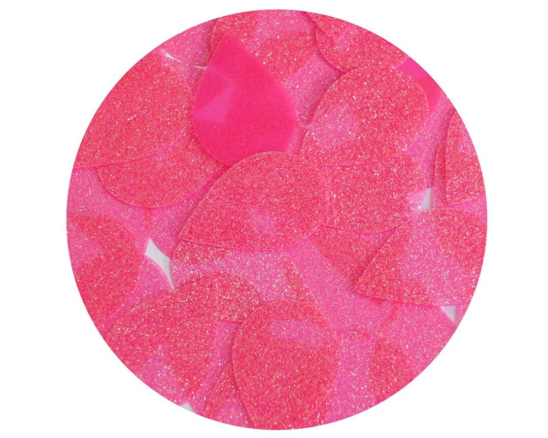 Teardrop Sequin 1.5" Candy Pink Neon Fluorescent Sparkle Glitter ...