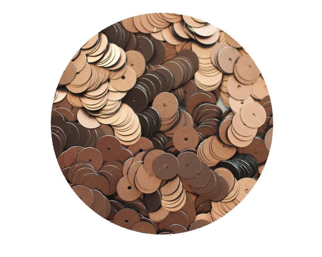 Sequins 8mm Flat Bronze Brown Matte Silk Frost - Etsy