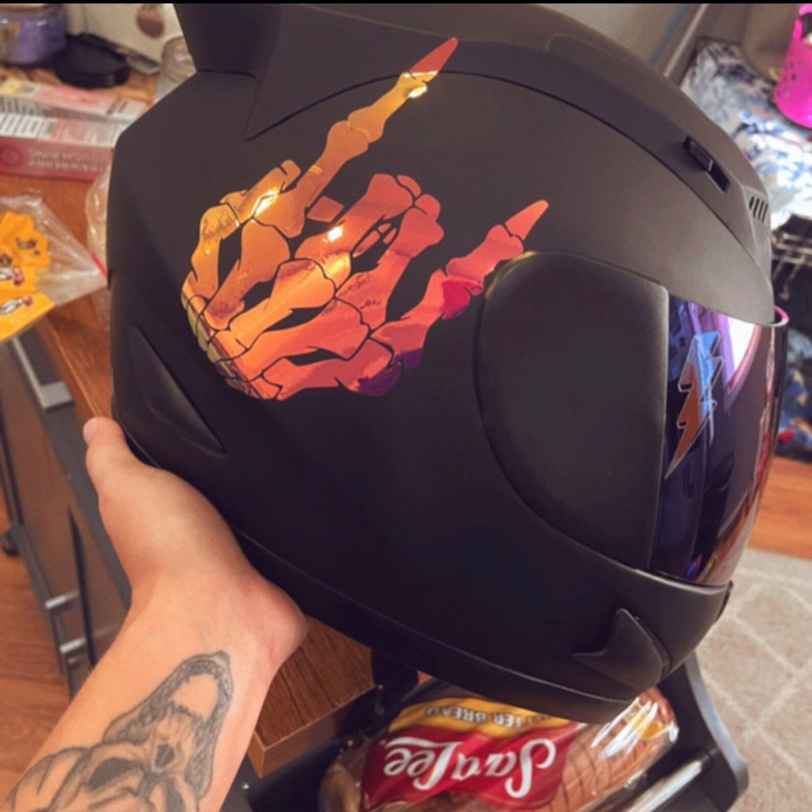 Skeleton Hand Decal Sticker Holographic Sticker Holographic - Etsy