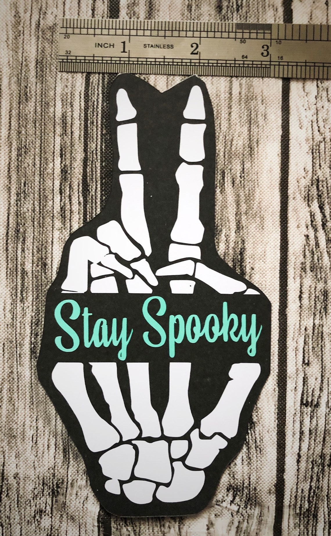 Stay Spooky Skeleton Peace Sign Decal Skelton Hand Sticker - Etsy