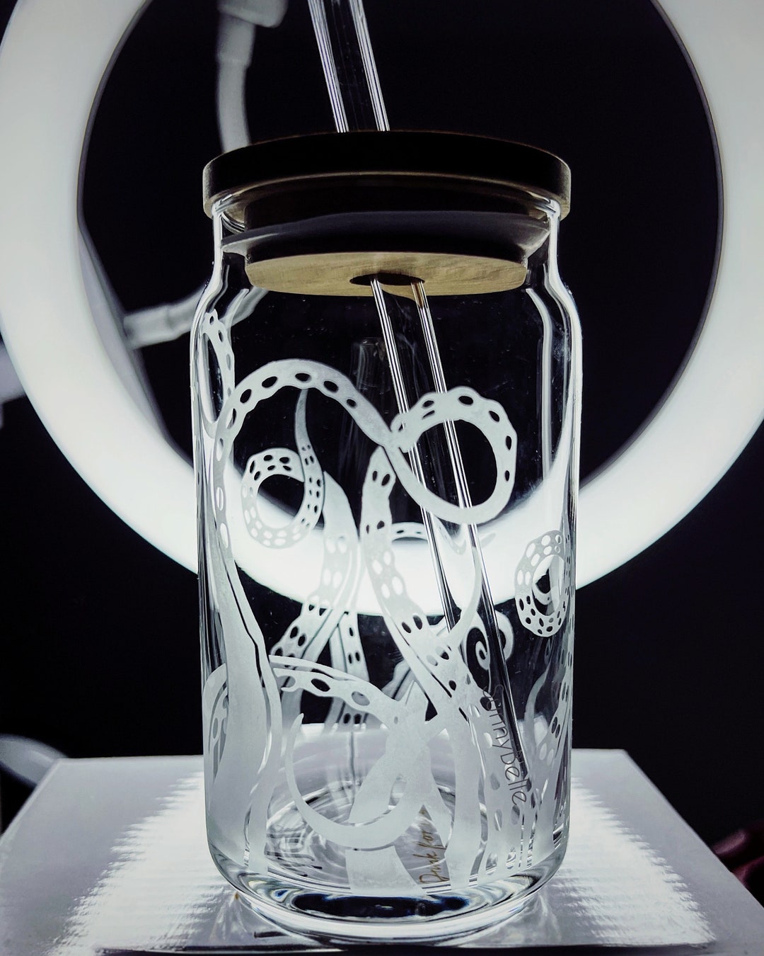 Octopus Etched Glass, Octopus Tumbler, Octopus Glass Art, Nautical ...