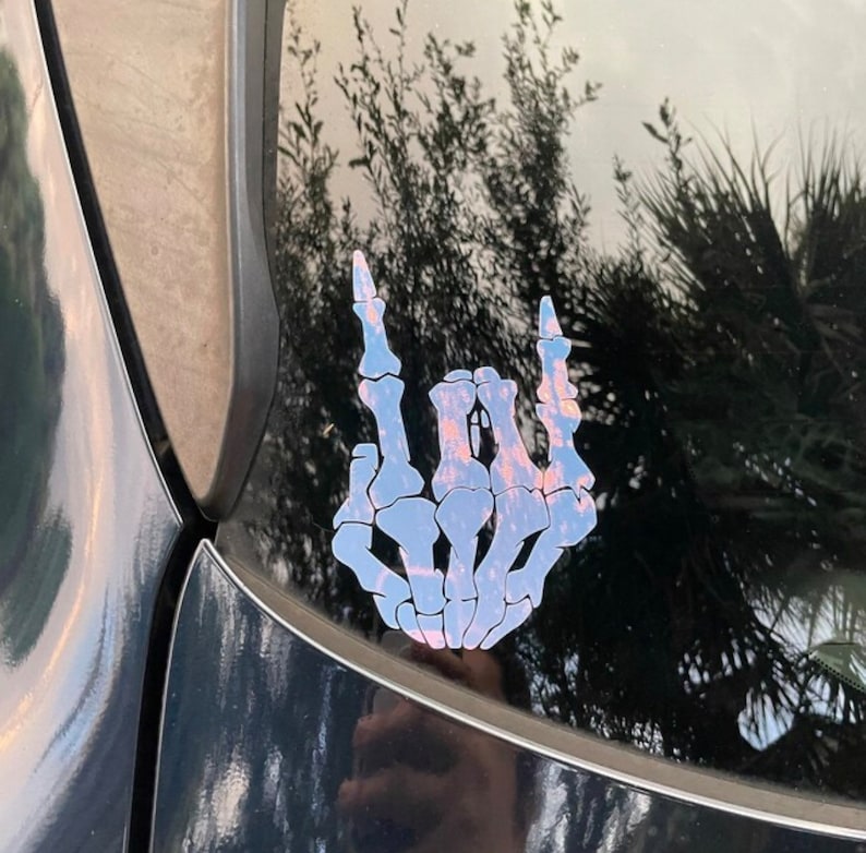 Skeleton Hand Decal Sticker Holographic Sticker Holographic - Etsy