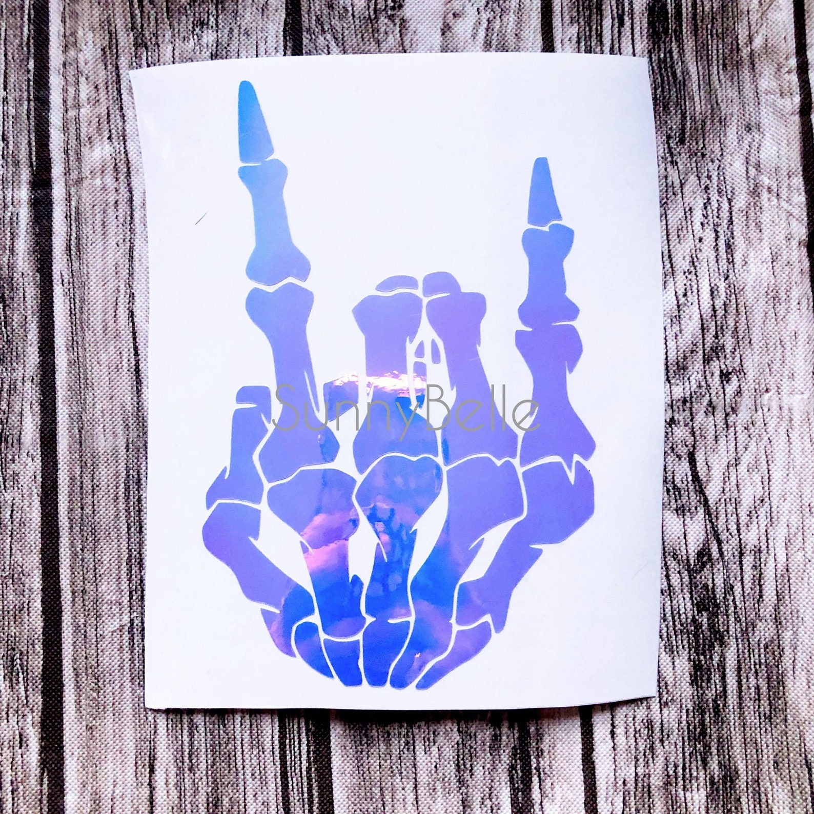 Skeleton Hand Decal Sticker Holographic Sticker Holographic - Etsy