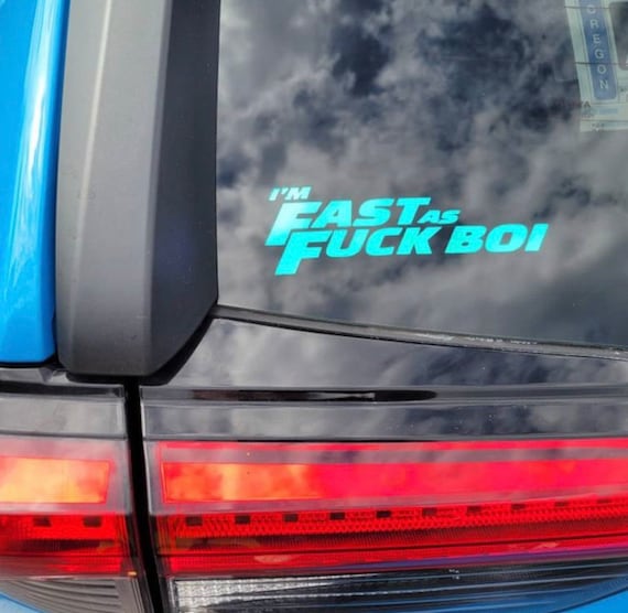Im Fast as F Boi Holographic Iridescent Bumper Sticker Decal - Etsy