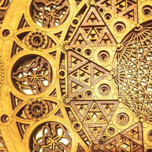 Square Mandala Laser Cut Wood Art Meditation Buddhas Seed of Life Eyes ...