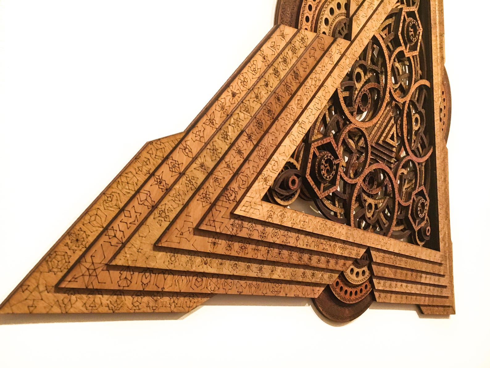 Triangle Mandala Pyramid Laser Cut Wood Art Meditation Delta | Etsy