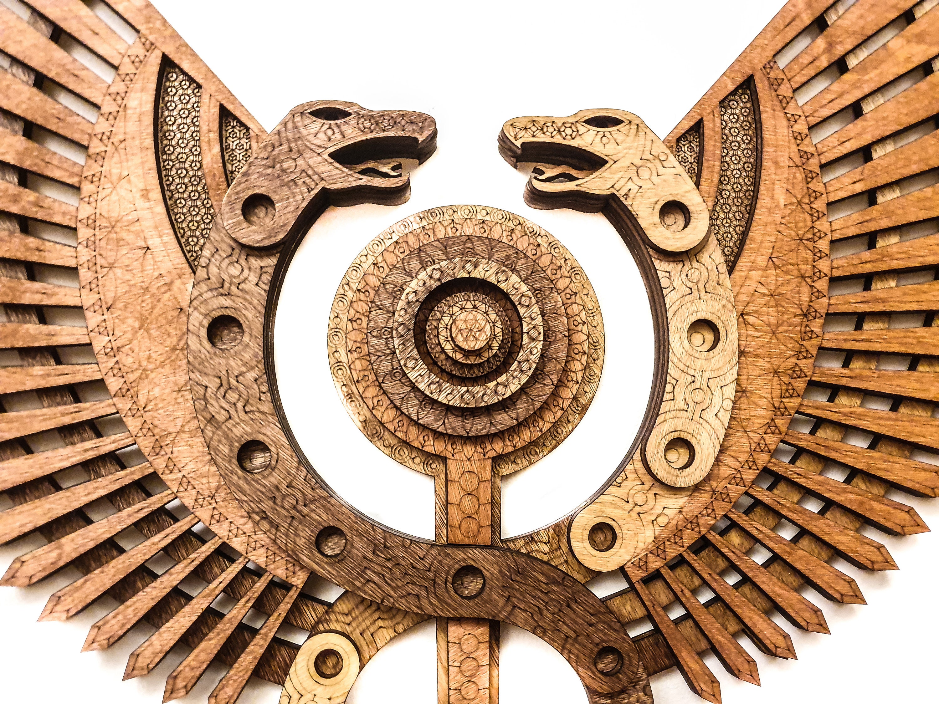 Caduceus Healing Staff Snakes Wings Hermes Multi Layer Laser - Etsy Israel