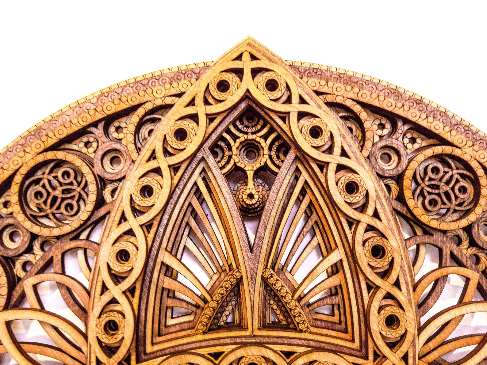 Trinity Mandala Fractal Trefoil Laser Cut Wood Art Stained - Etsy