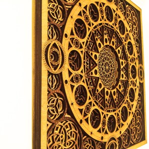 Square Mandala Laser Cut Wood Art Meditation Buddhas Seed of Life Eyes ...