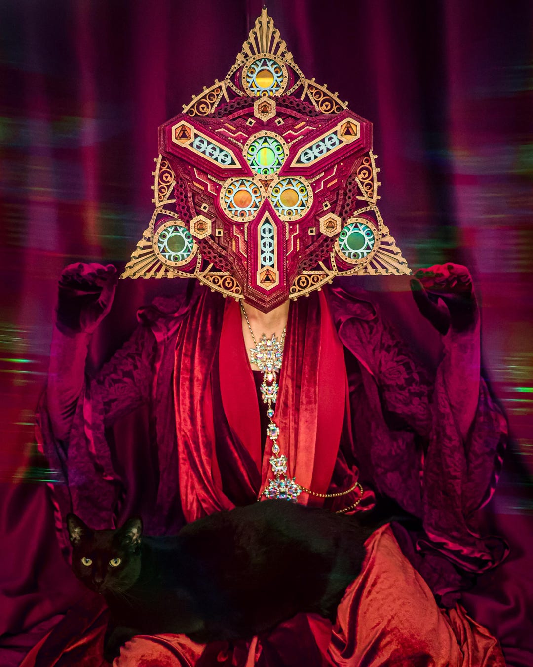 Layered Laser Cut Trinity Mask Festival Fashion Sacred Geometry God ...