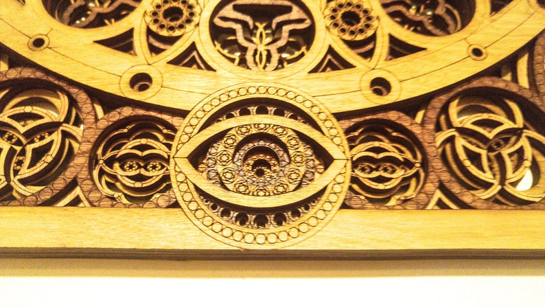 Square Mandala Laser Cut Wood Art Meditation Buddhas Seed of Life Eyes ...