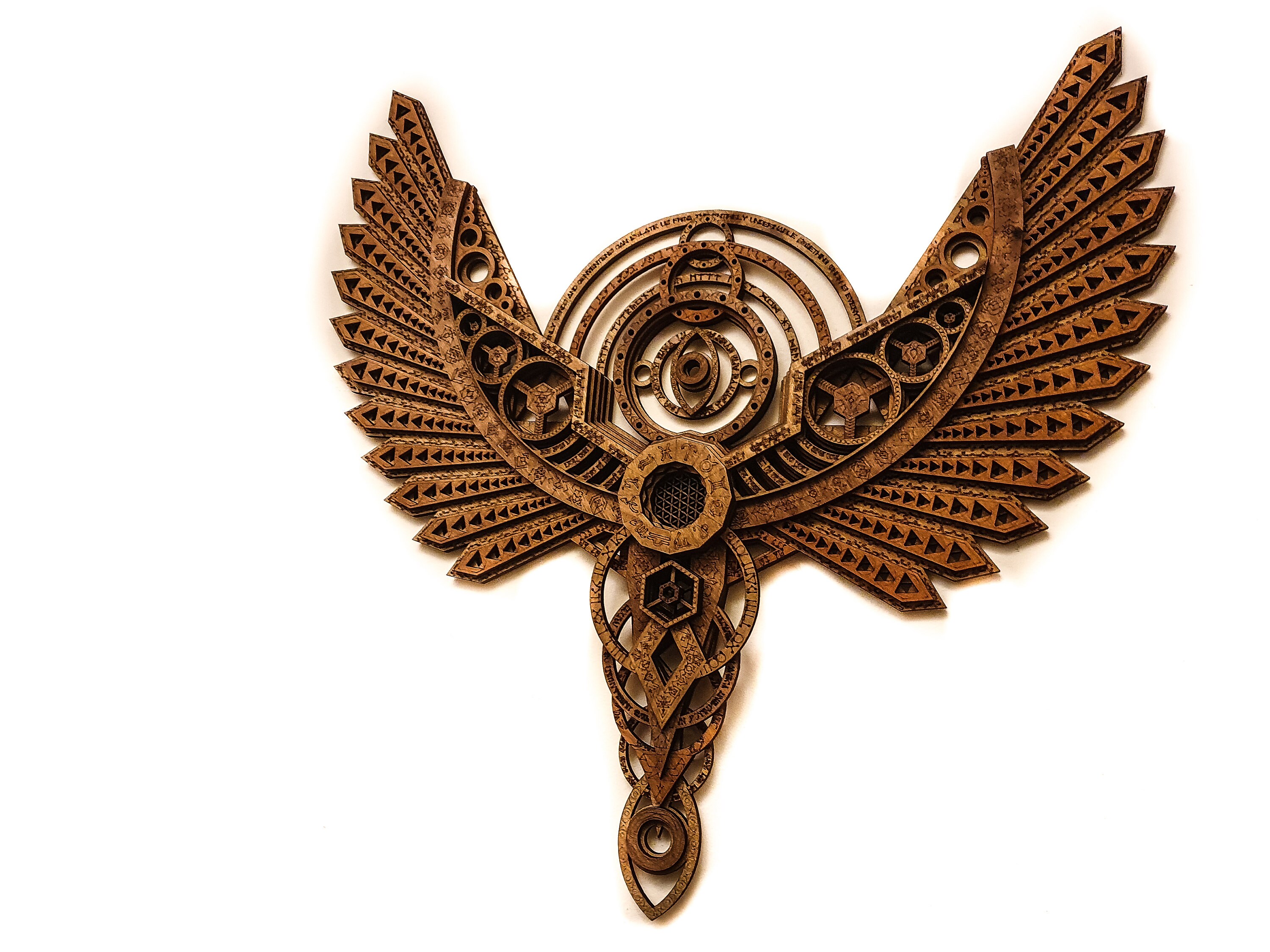 Laser Cut Angel Wings Wood Art: Sacred Geometry Wall Decor Divine ...