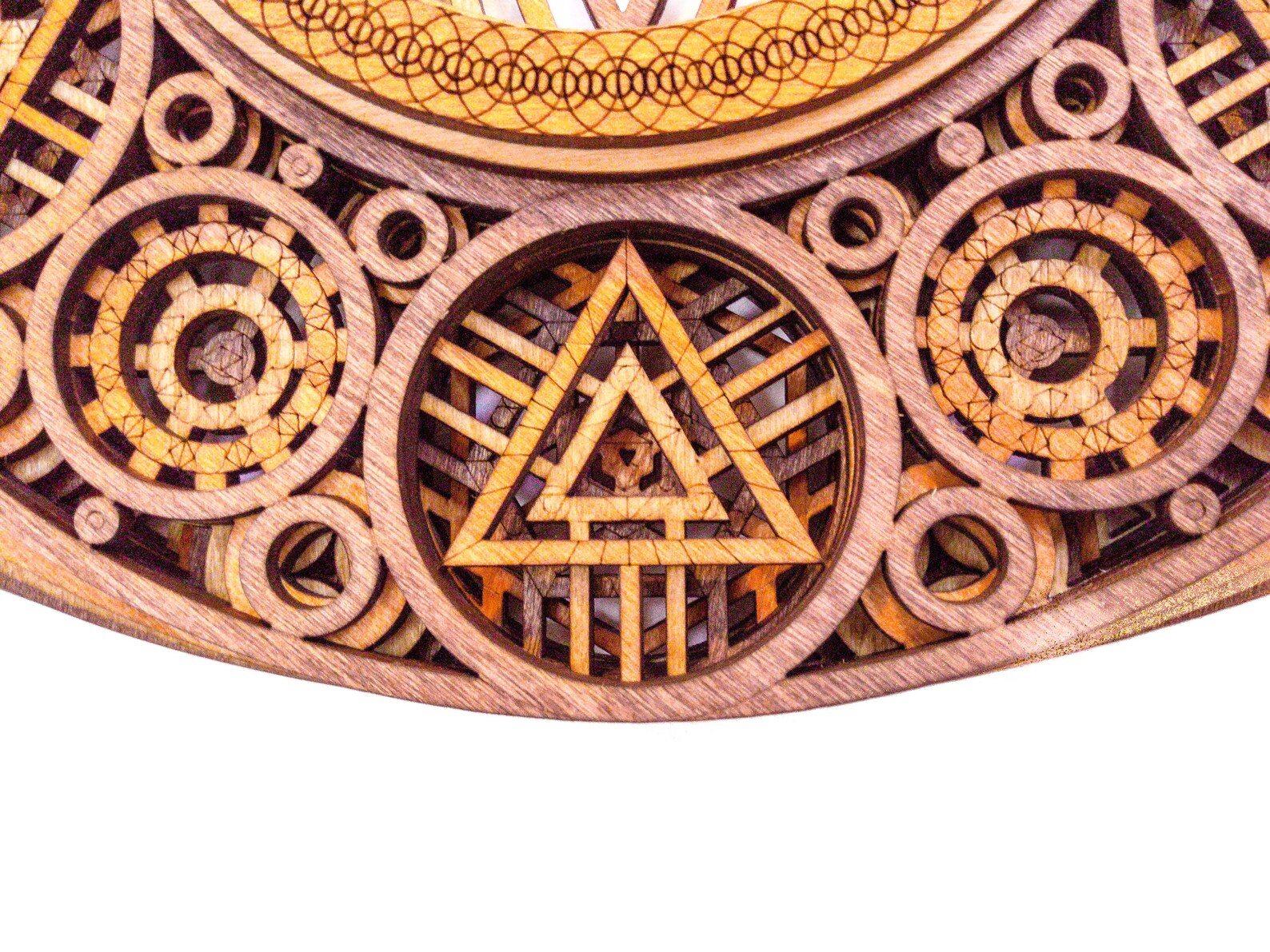 Mandala Chandra Bindu Fractal Moon Sun Laser Cut Wood Art | Etsy