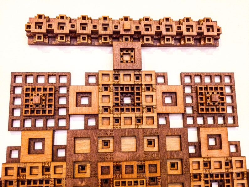 Four Sided Mandala Square Fractal Laser Cut Wood Art - Etsy