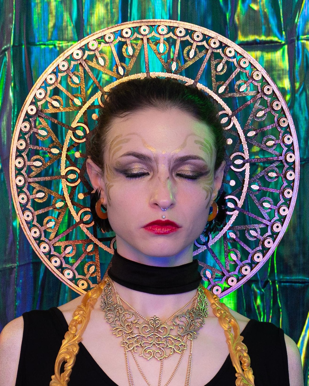 Laser Cut Angel Halo Headdress: Hair Pin Sacred Geometry Festival ...