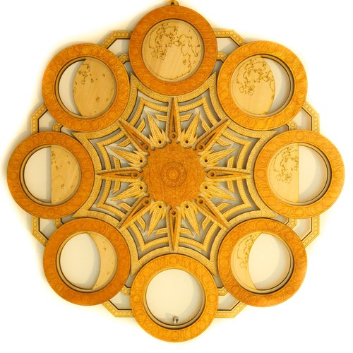 Moon Phases Mandala Multilayer Laser Cut Wood Sculpture Sacred - Etsy