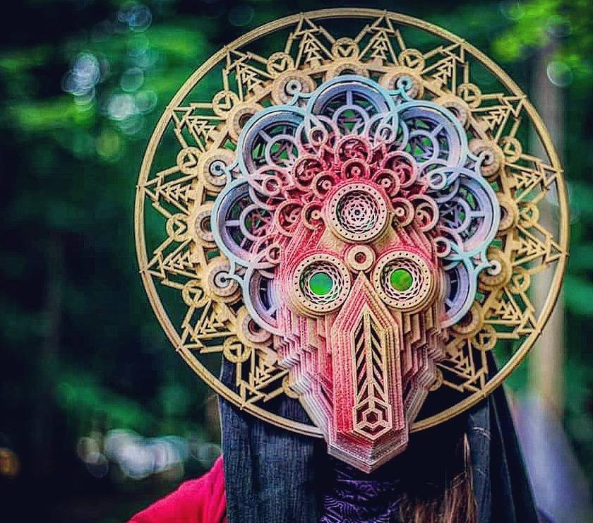 Deity Mask Festival Fashion Sacred Geometry God Headdress - Etsy UK