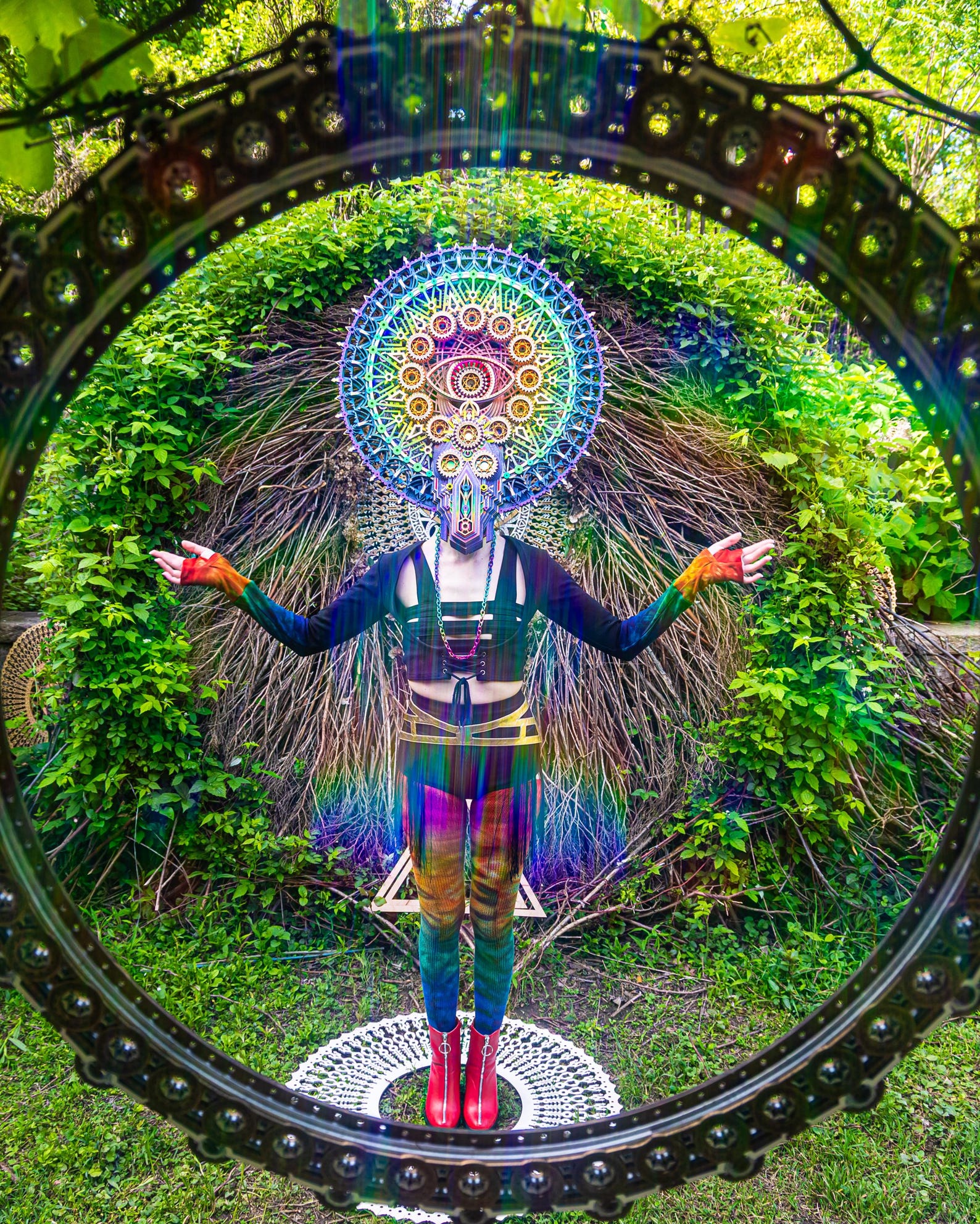 Laser Cut Wooden Mask With LED Lights: Festival Headdress, Mandala ...