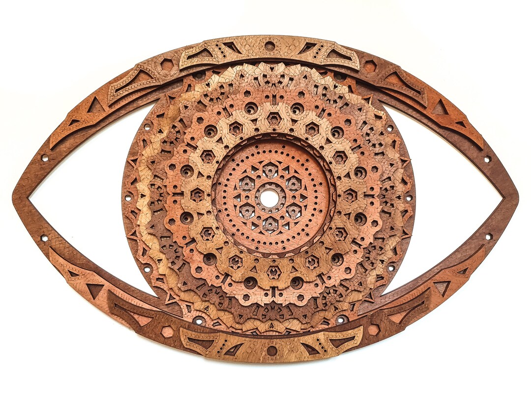 Sacred Eye Mandala: Laser Cut Wood Geometric Sculpture - Etsy