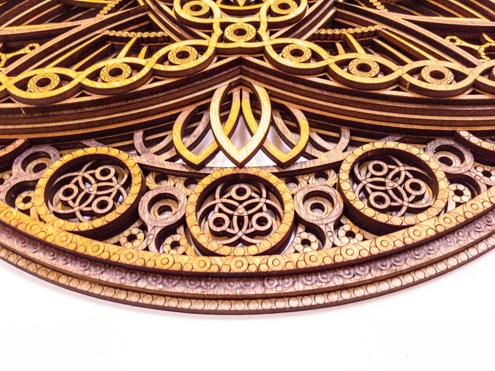 Trinity Mandala Fractal Trefoil Laser Cut Wood Art Stained - Etsy