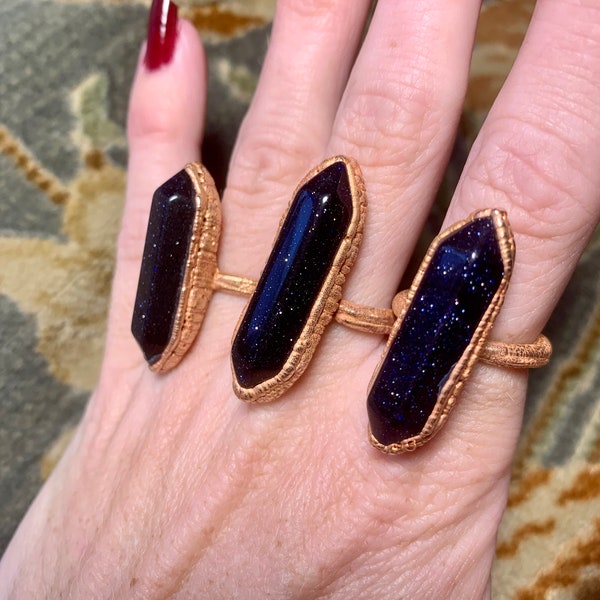 Goldstone Ring - Etsy