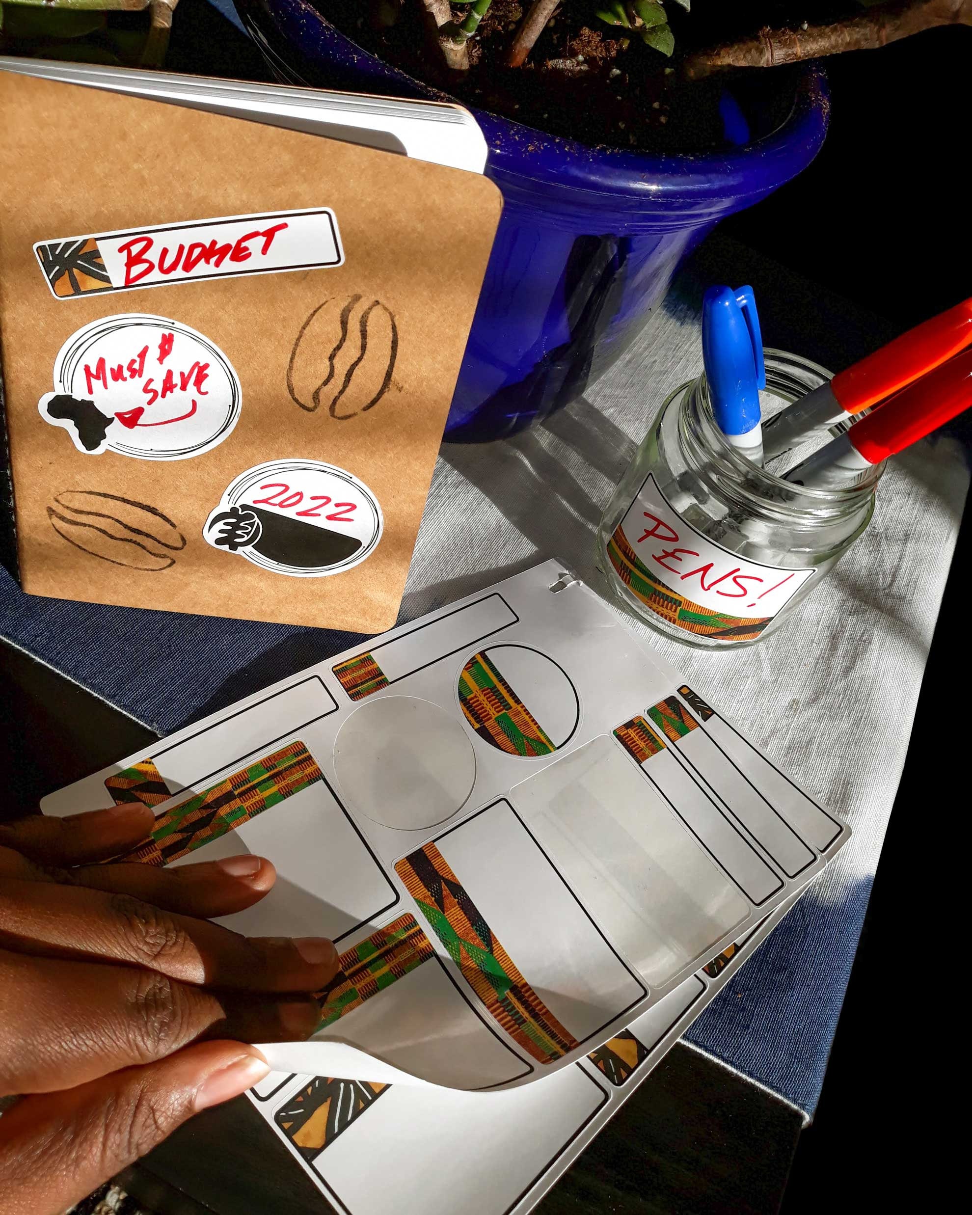 Afrocentric Stickers & Labels - African Kente, Mudcloth, and Symbols ...