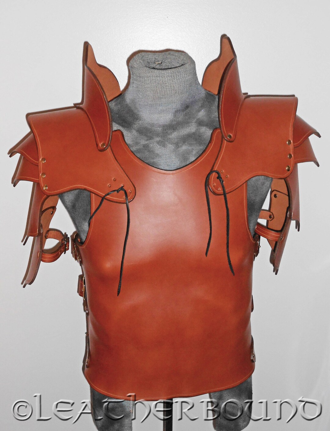 Men's Leather Molded Breastplate and Back Plate, Pauldrens With Neck ...