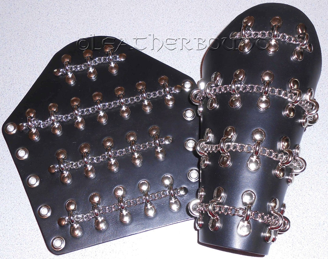 Leather Bracers With Chain and Harness Loops for a Truely Intimidating ...