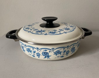RARE Geithainer Blue White Small Enamel Cookware Pot With Lid - Etsy