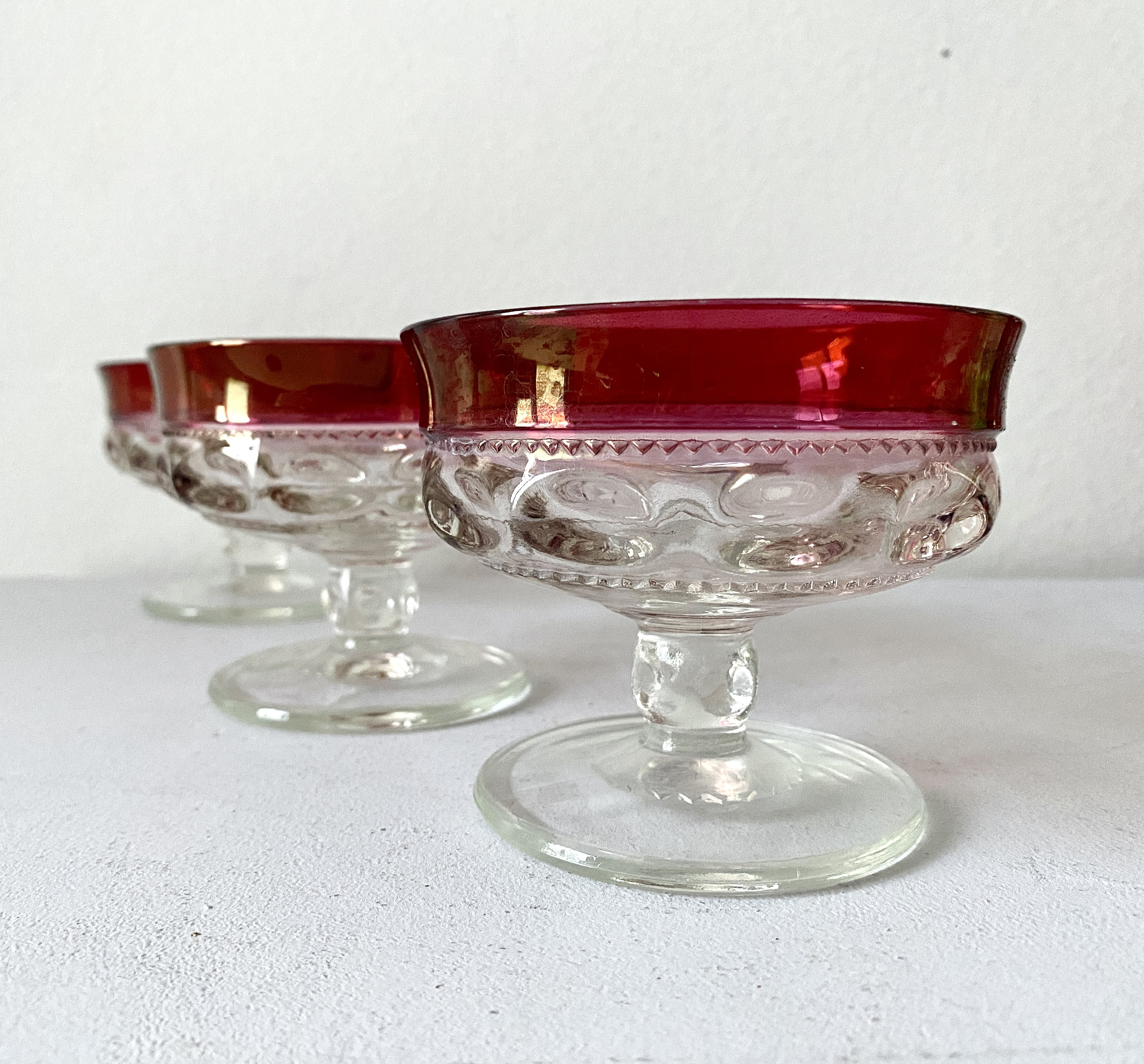 Tiffin Glass Kings Crown Ruby Flashed Thumbprint - Etsy