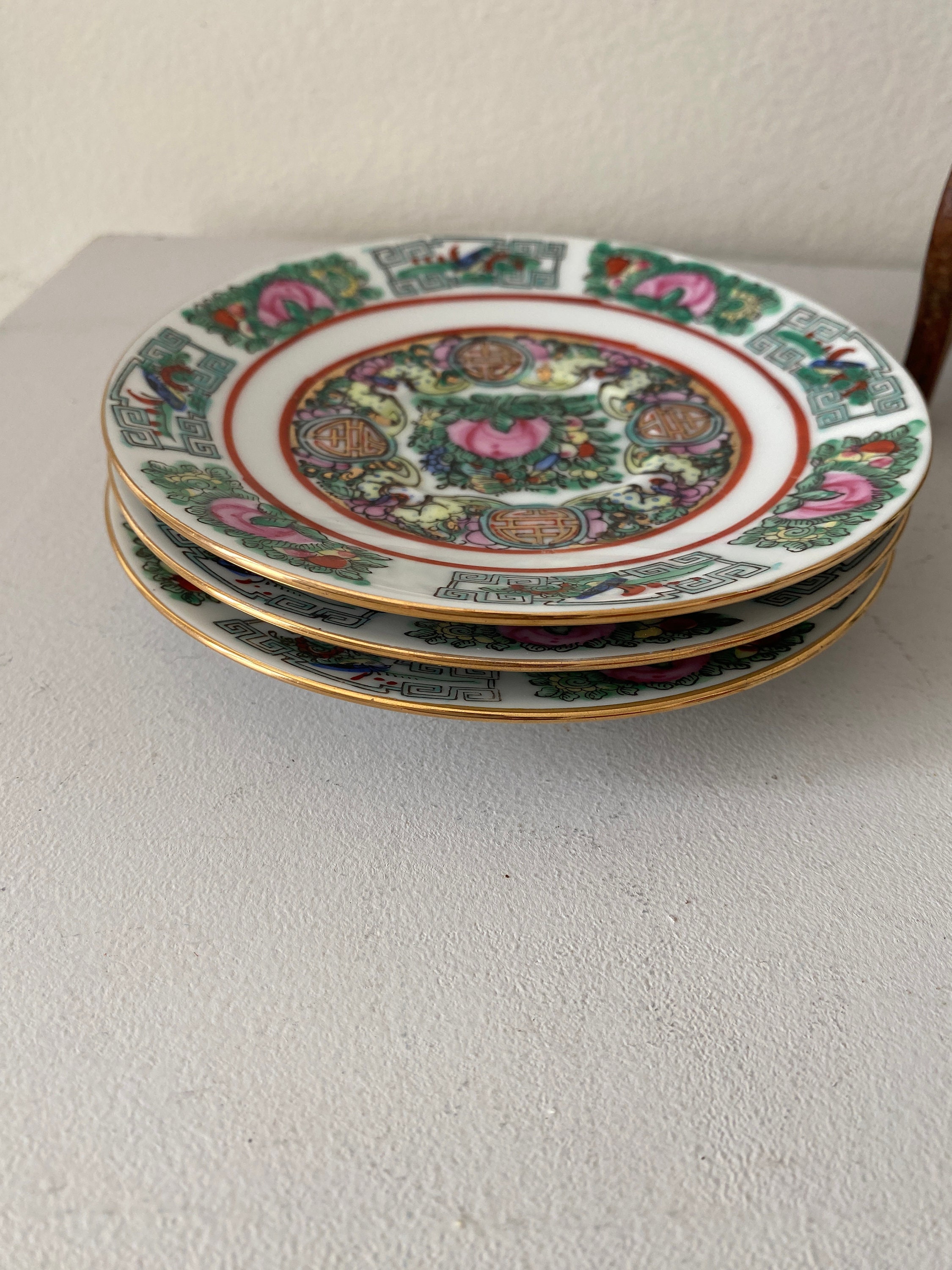 Vintage Rose Medallion Plate Set of 3 - Etsy