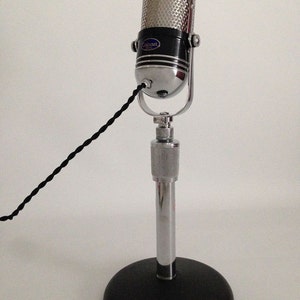 Upcycled Retro Microphone Desktop Lamp. Tabletop Lamp. Vintage ...