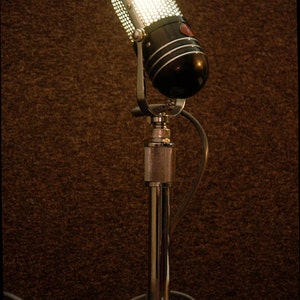 Upcycled Retro Microphone Table Lamp. Desk Lamp. Vintage Microphone ...