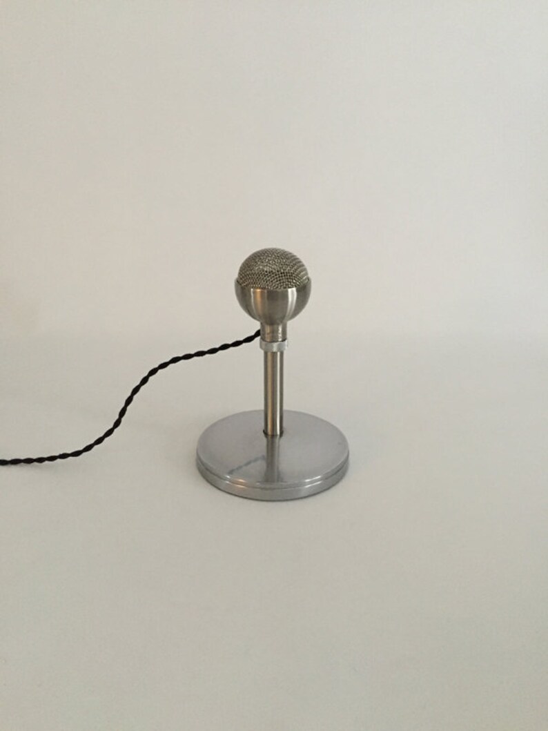 Upcycled Retro Microphone Industrial Table Lamp. Desk Lamp. Vintage ...