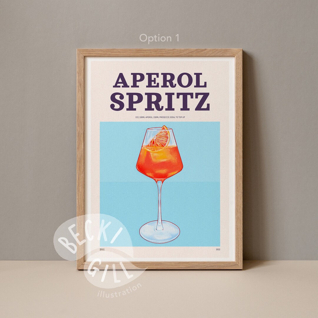 Aperol Spritz Illustration Print / Recipe Card / Aperol / Cocktail ...