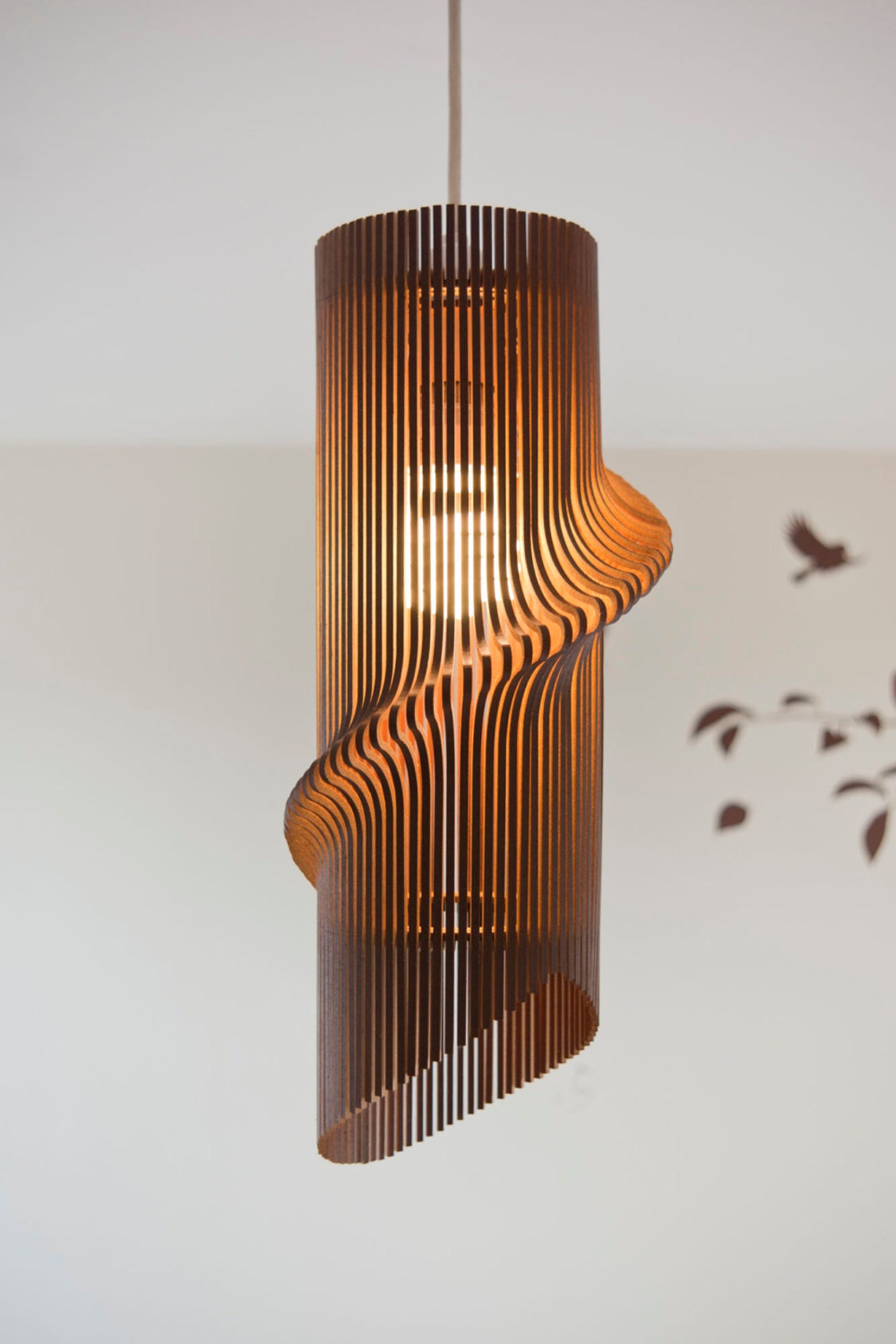 Twisted Lasercut Wooden Lampshade No.1 - Etsy Twisted Lasercut Wooden Lampshade No.1 - Etsy