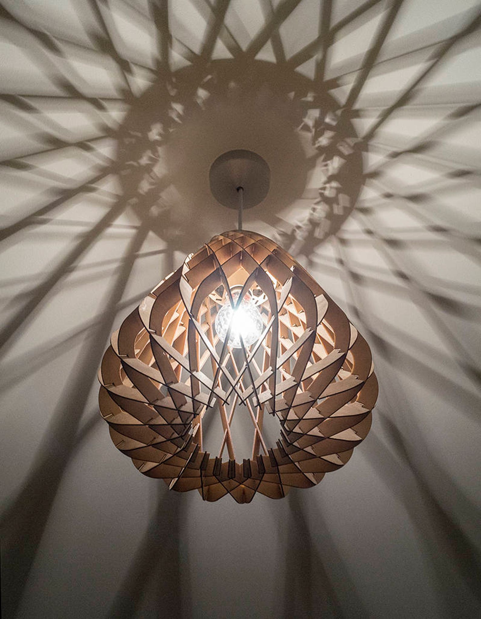 Lasercut Wooden Lampshade The Waffle No.1 | Etsy
