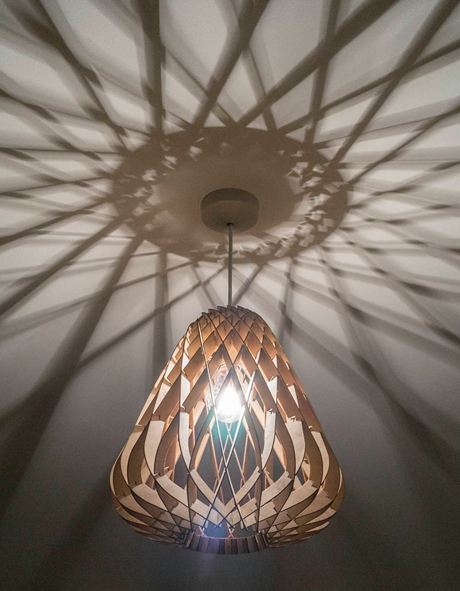 Lasercut Wooden Lampshade The Waffle No.1 | Etsy